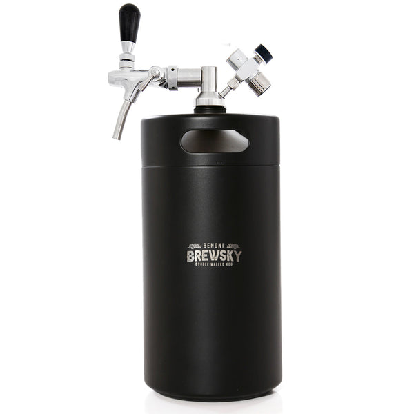 Benoni Brewsky Mini beer keg (double walled) with tap -5L - SA Scooter Shop